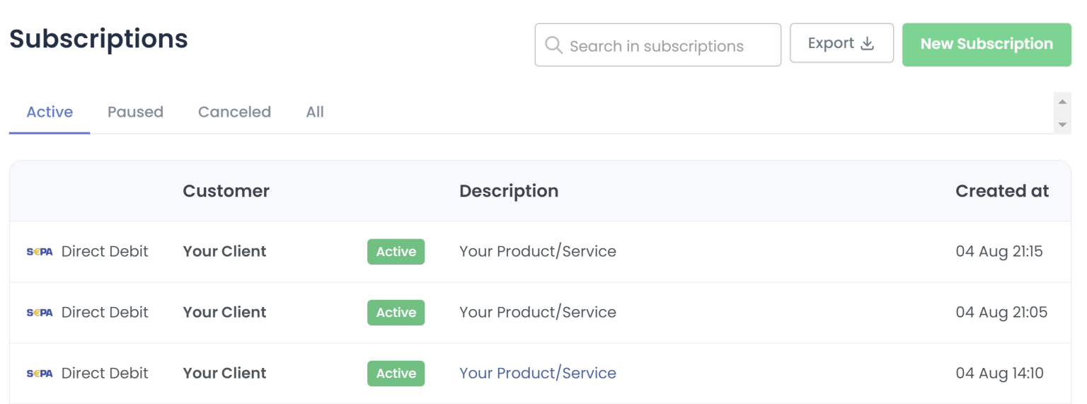 Recurring payments - PayPro EN